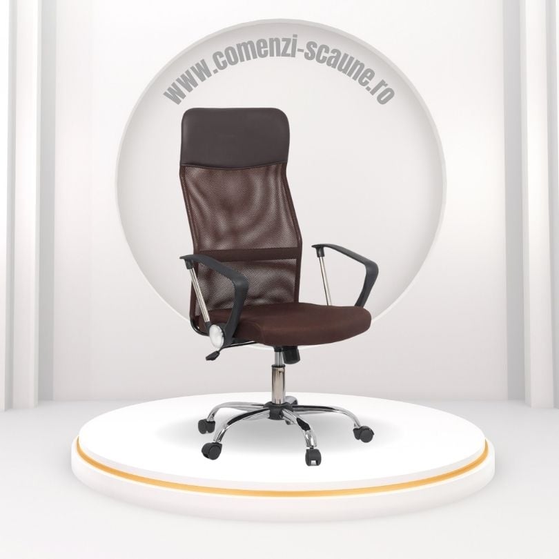 Scaune de birou cu bază metalică OFF 907 pe maro